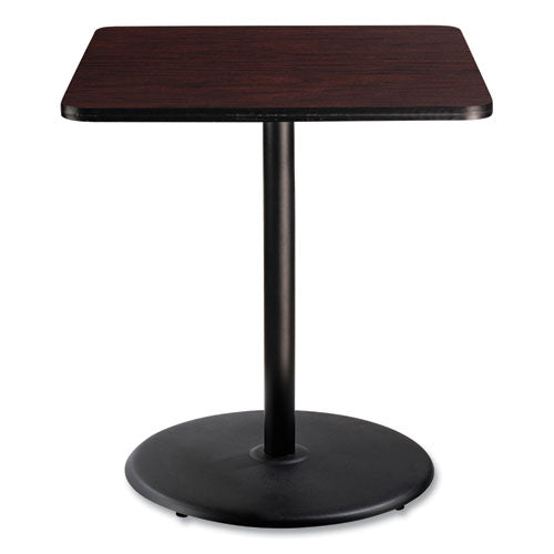 NPS Cafe Table 36wx36dx42h Square Top/round Base Mahogany Top Black ...
