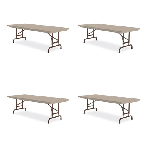 Correll Adjustable Folding Tables Rectangular 96"x30"x22" To 32" Mocha ...