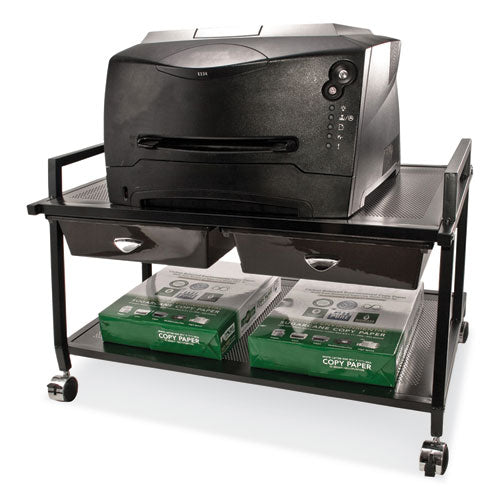 Vertiflex Underdesk Machine Stand With Drawers 25.3wx15.8dx15.4h Black ...