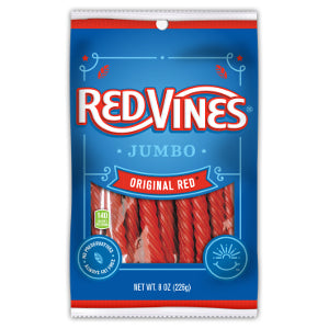 Red Vines Jumbo Original Red Twists Peg Bag-8 oz.-12/Case MPN# 232 ...