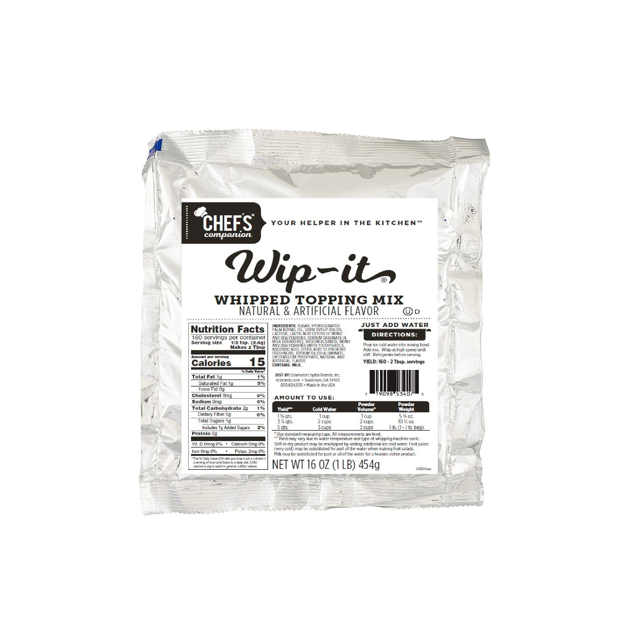 Chefs Companion Wip-It Whipped Topping Mix-1 lb.-12/Case MPN# 54307 ...