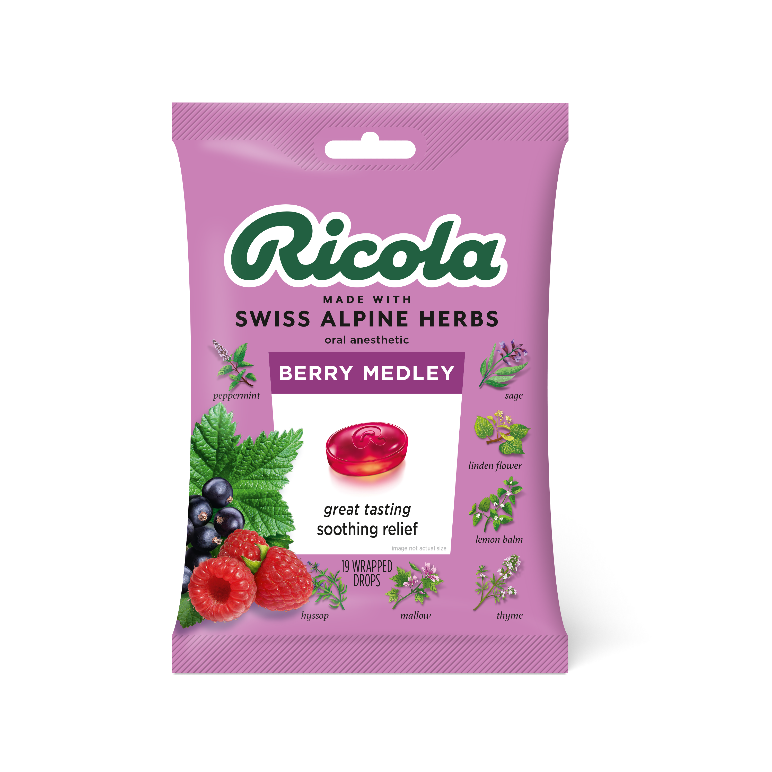 Ricola Berry Medley Cough Drop Bags-19 Count-8/Box-6/Case MPN# 3000225 ...