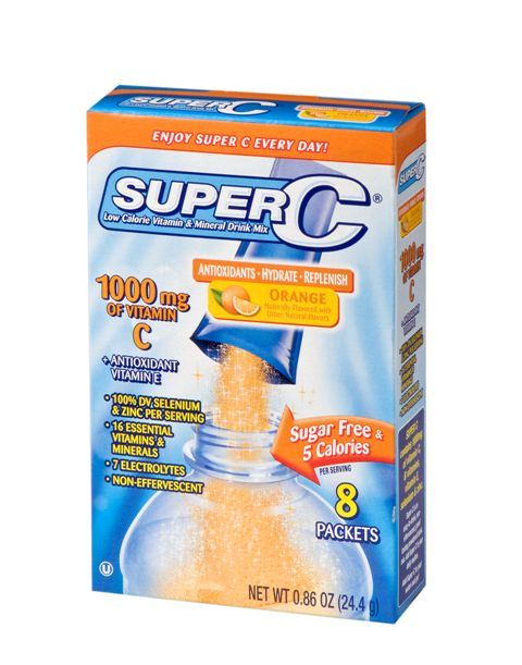 Super C Orange Vitamin & Mineral Drink Mix Singles To Go-8 Count-4/Box ...