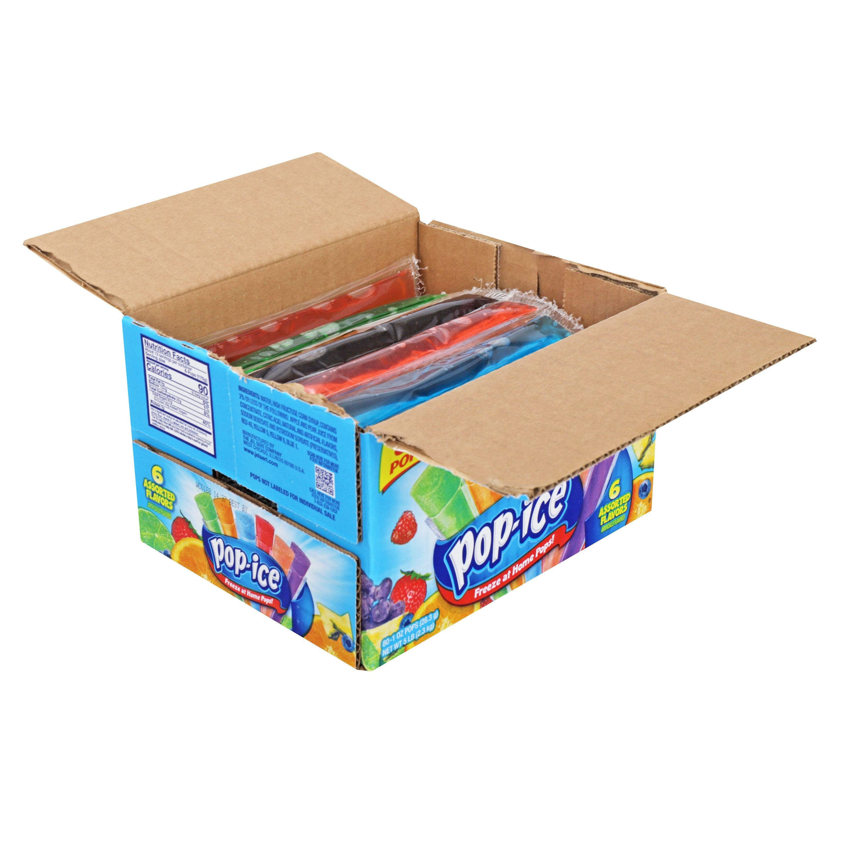 Pop Ice 6 Assorted Flavors Ice Pops-5 lbs. MPN# 70080 – Round Eye Supply