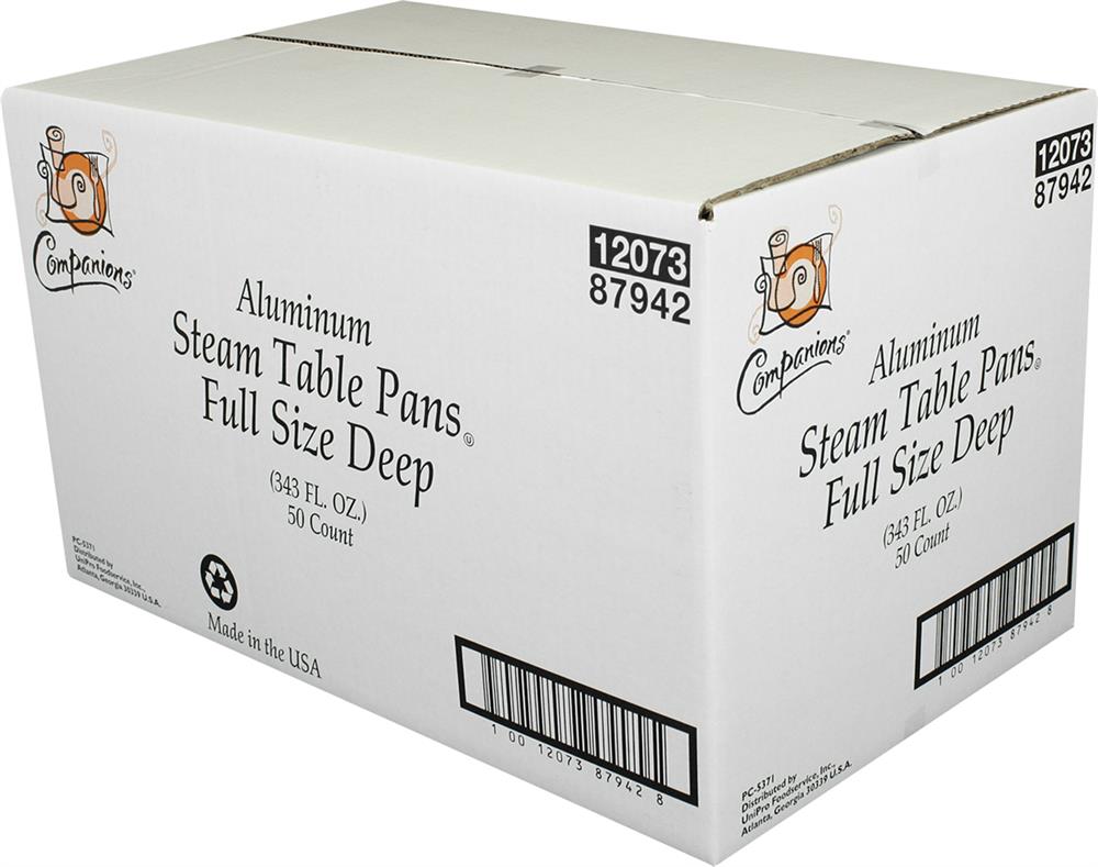 Companions Merit Pan Aluminum Steam Table Full Size Deep-50 Each-1/Case ...