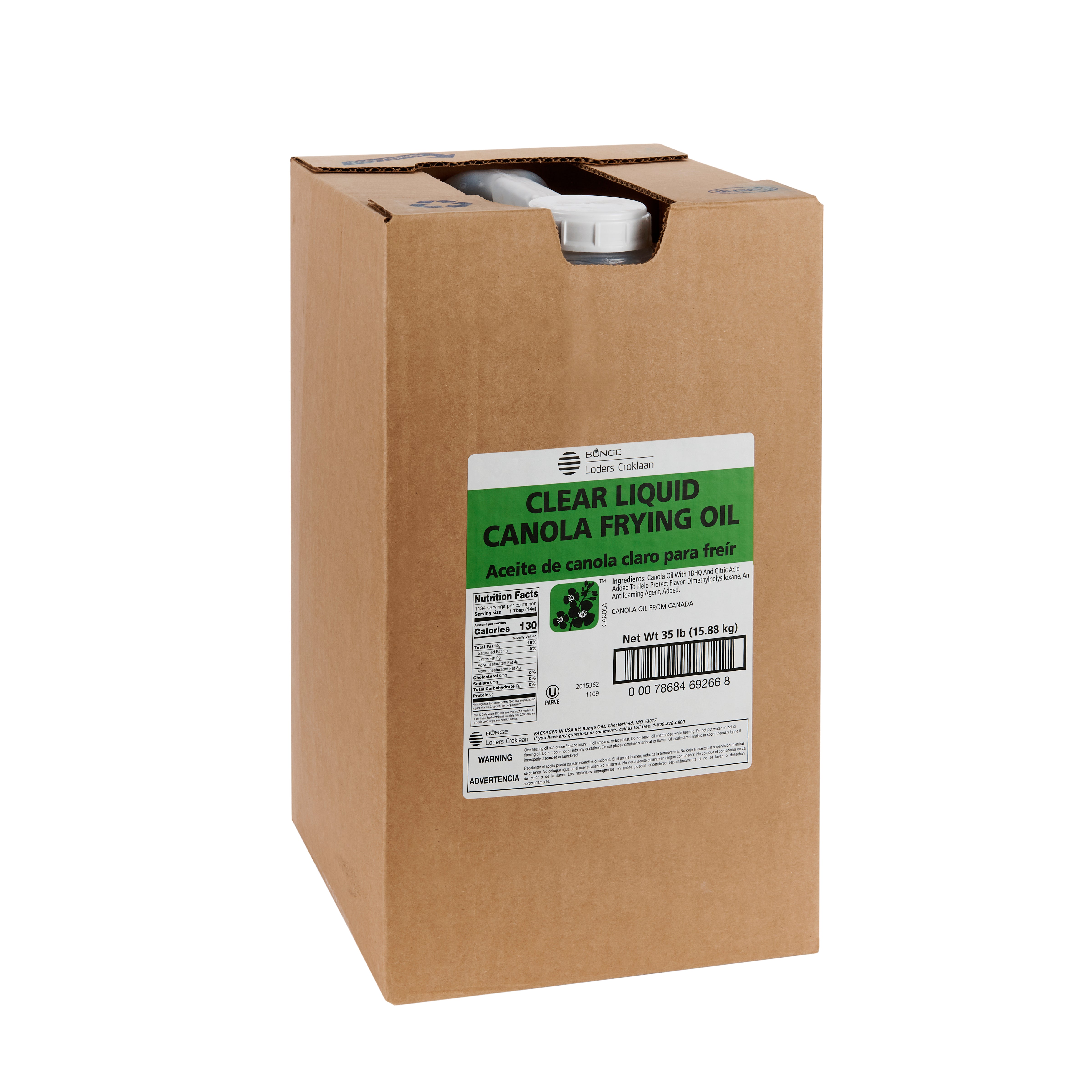 Bunge Trans Fat Free Shortening-Frying Canola Liquid Clear Oil-35 lbs ...