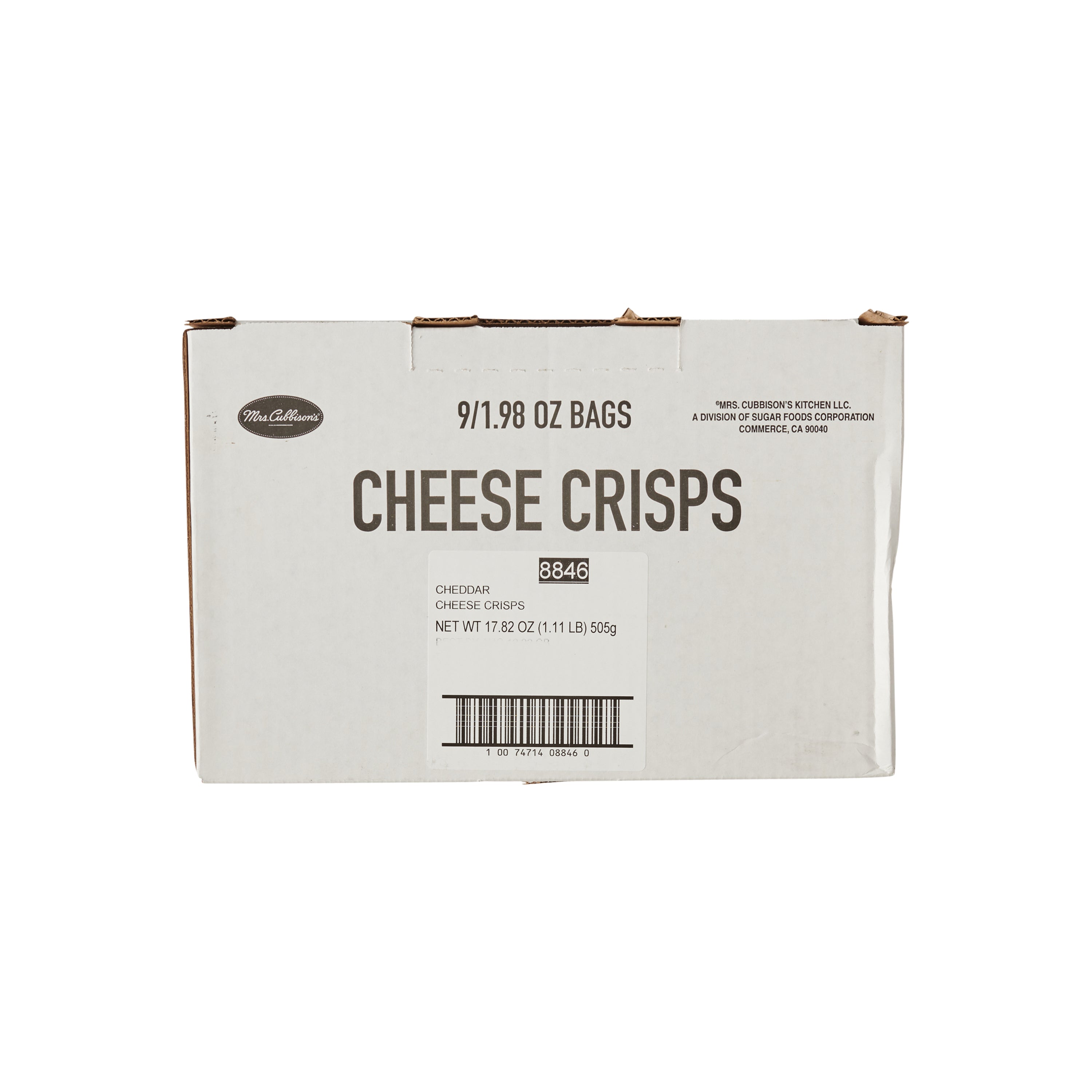 Mrs. Cubbison's Cheddar Cheese Crisps-1.98 oz.-9/Case MPN# 8846 – Round ...