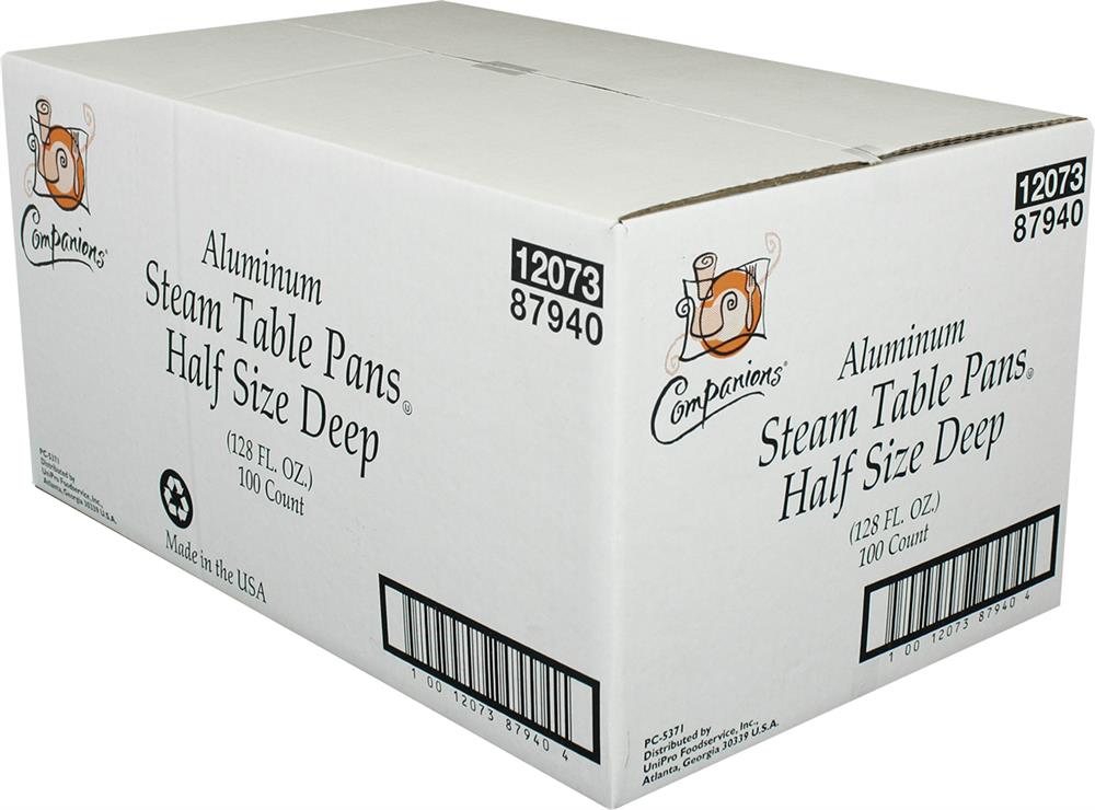 Companions Merit Pan Aluminum Steam Table Half Size Deep-100 Each-1 ...