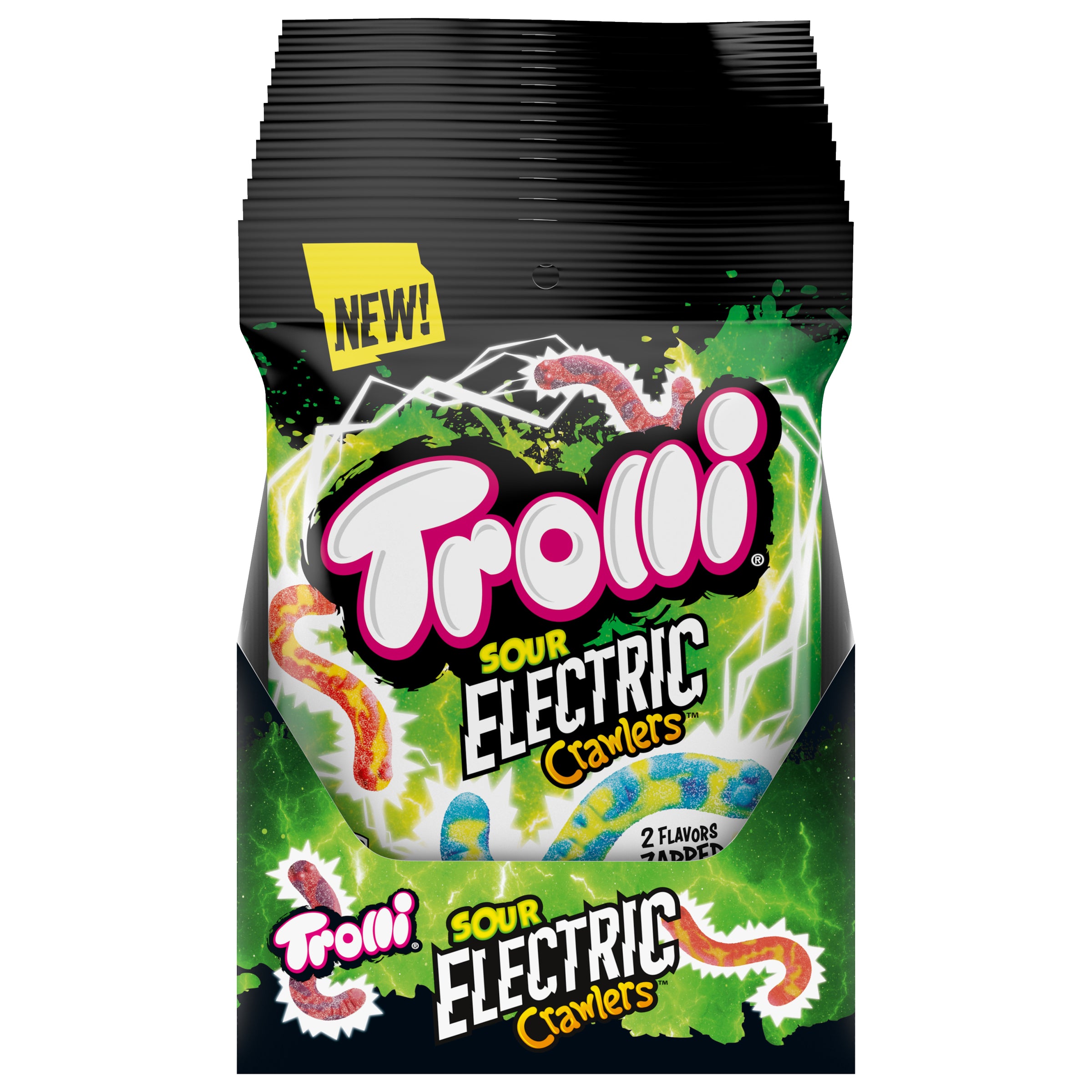 Trolli Electric Crawlers Peg Bag-4.25 oz.-12/Case MPN# 08026 – Round ...