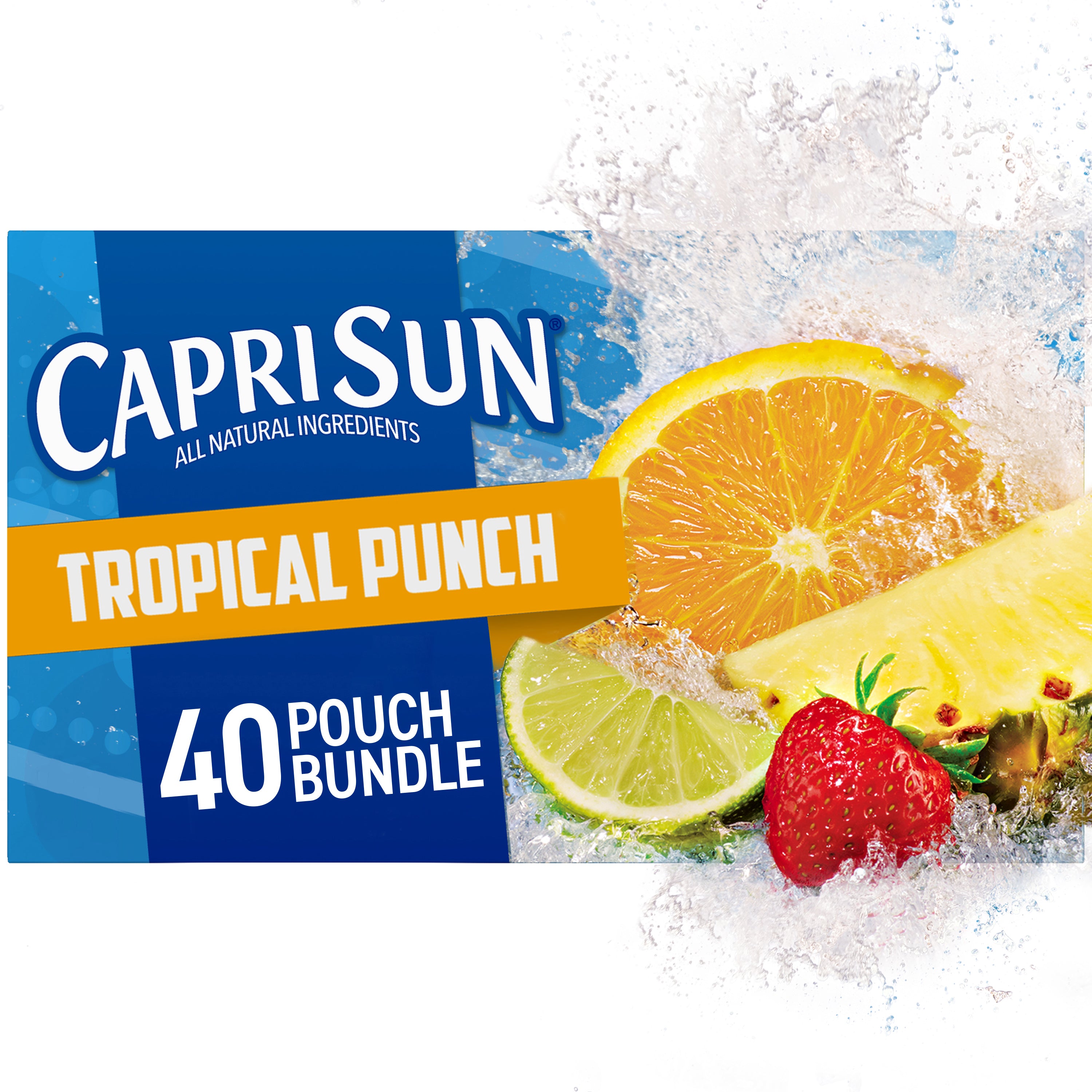 Capri Sun Ready To Drink Tropical Punch 25% Less Sugar Soft Drink-60 fl ...