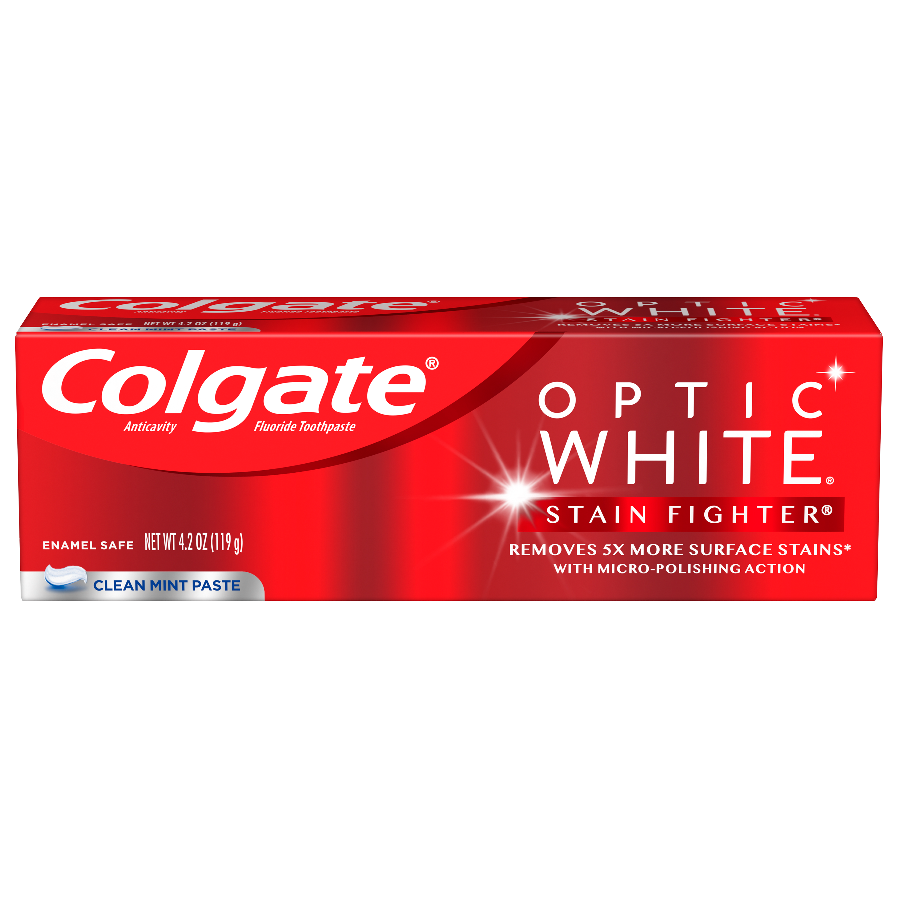 Colgate Optic White Toothpaste Stain Fighter Clean Mint Toothpaste-4.2 ...