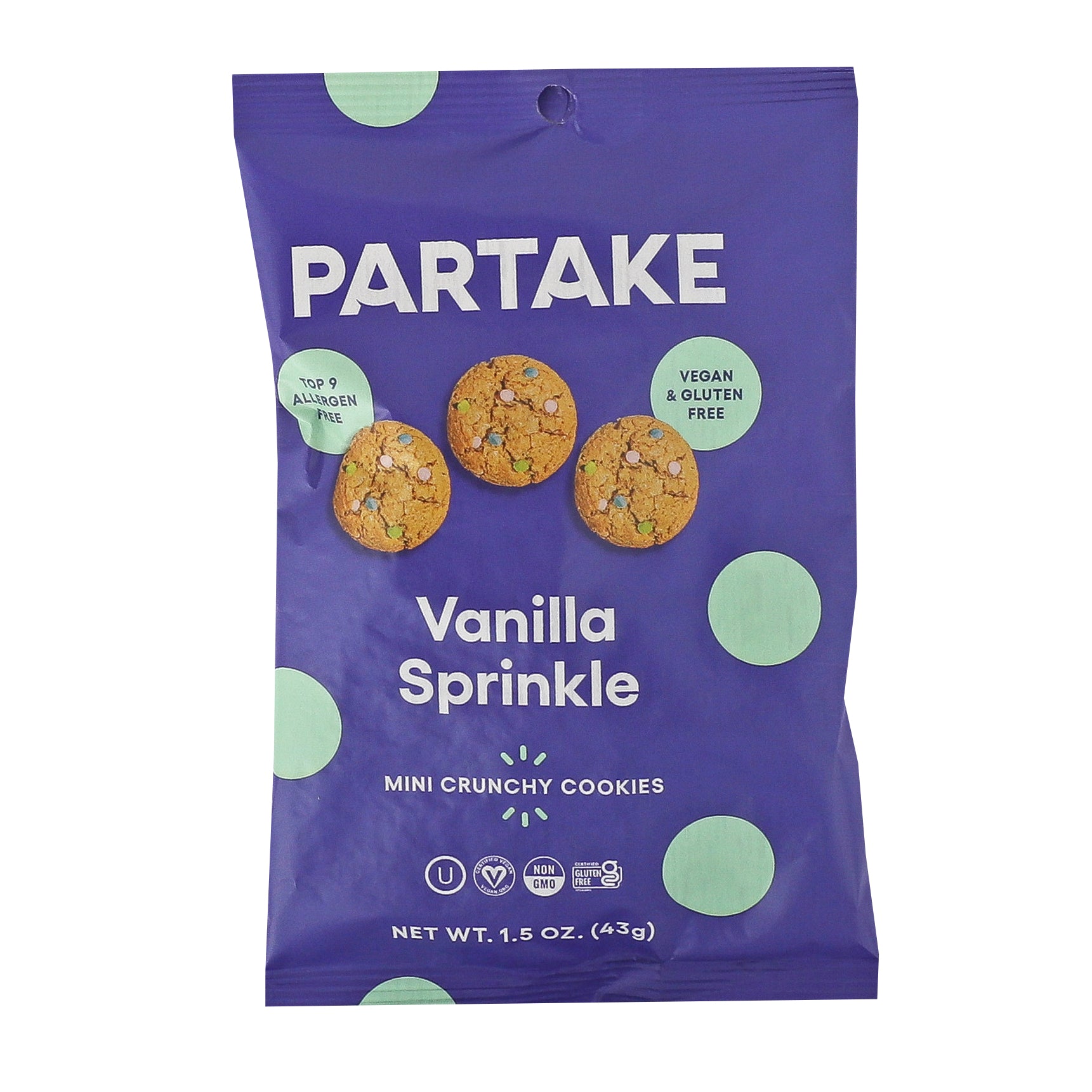 Partake Foods Crunchy Vanilla Sprinkle Cookie-1.5 oz.-12/Case MPN ...