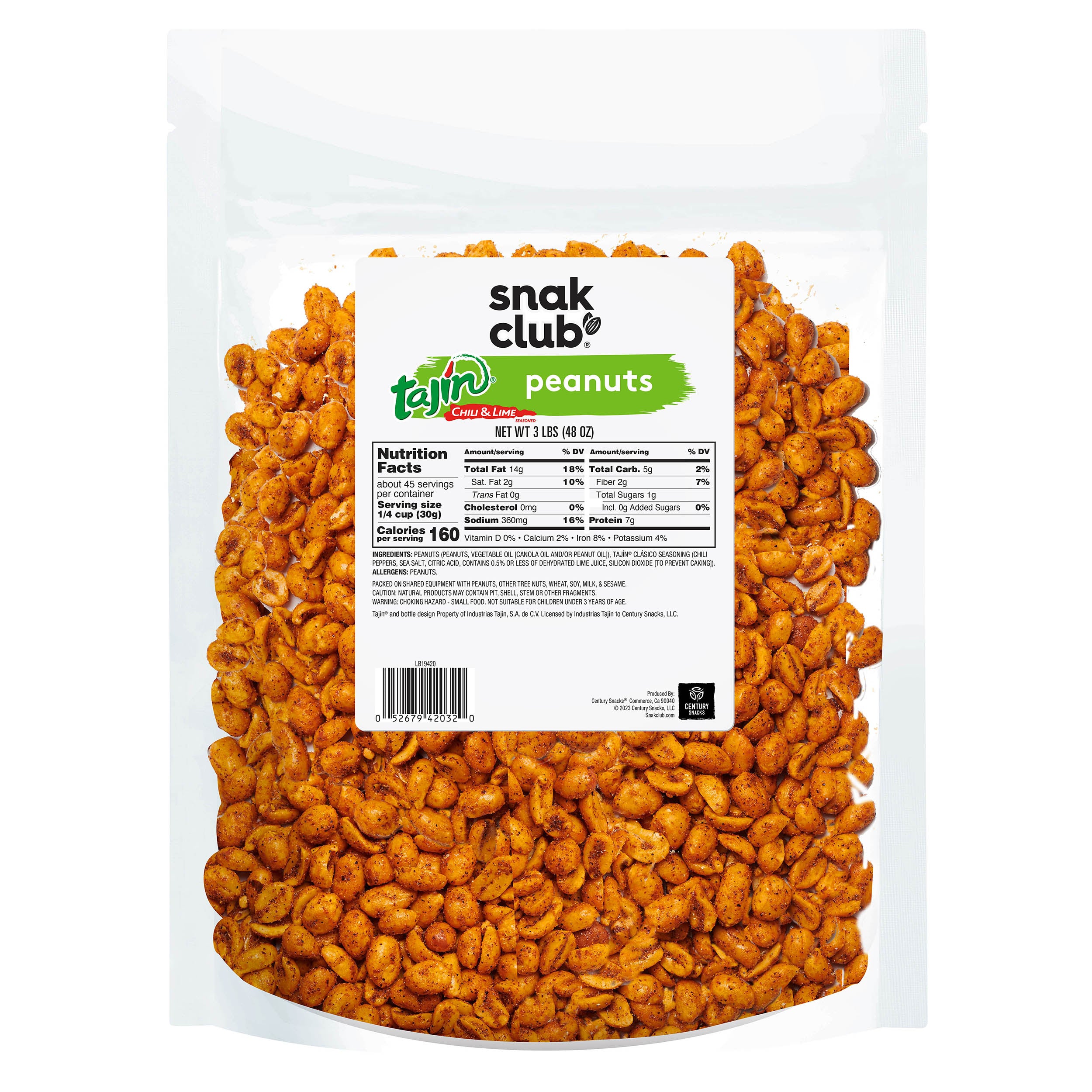 Snak Club Tajin Peanuts-2- 3Lbs?-Case-48 oz.-2/Case MPN# 1942032 ...