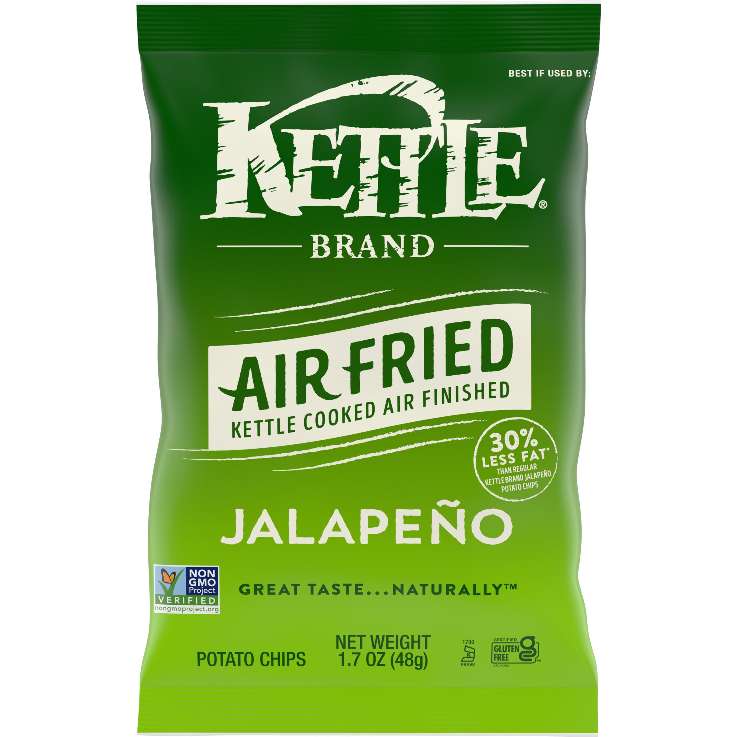 Kettle Foods Air Fried Jalapeno Potato Chips Snack Bag-1.7 oz.-6/Case ...