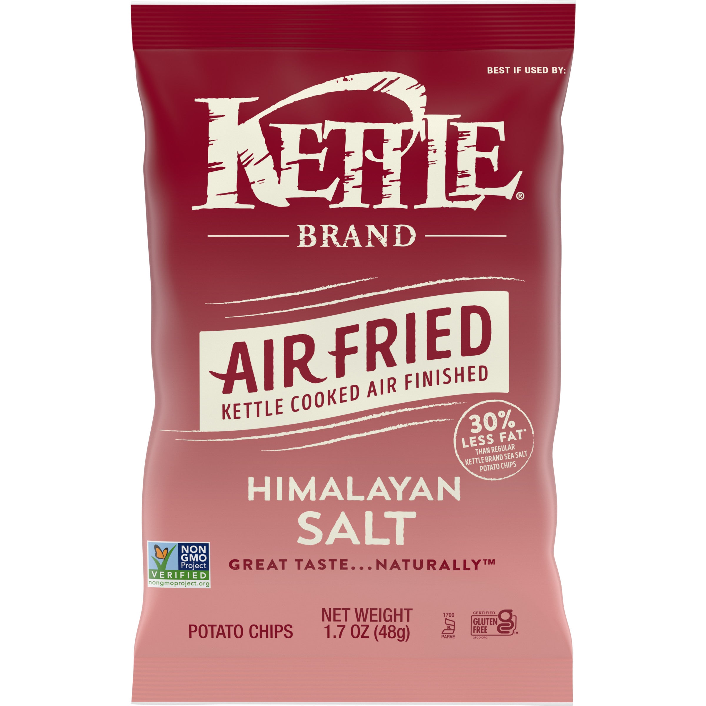 Kettle Foods Air Fried Himalayan Salt Potato Chips Snack Bag-1.7 oz.-6 ...
