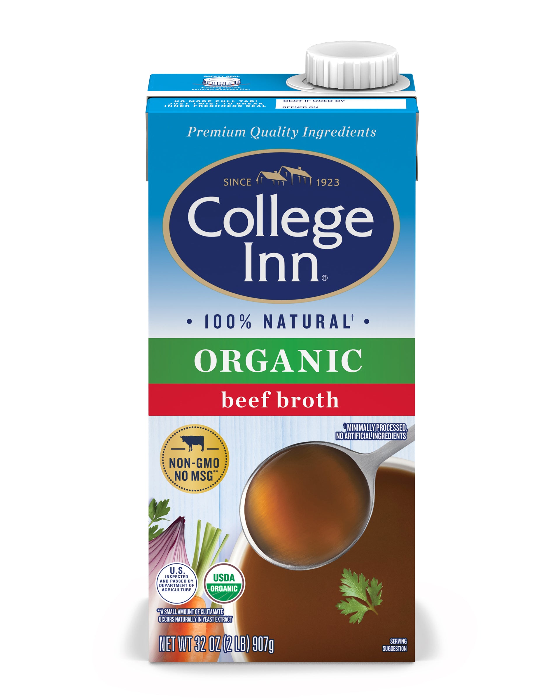 College Inn Organic Aseptic Beef Broth-32 oz.-12/Case MPN# 2001512 ...