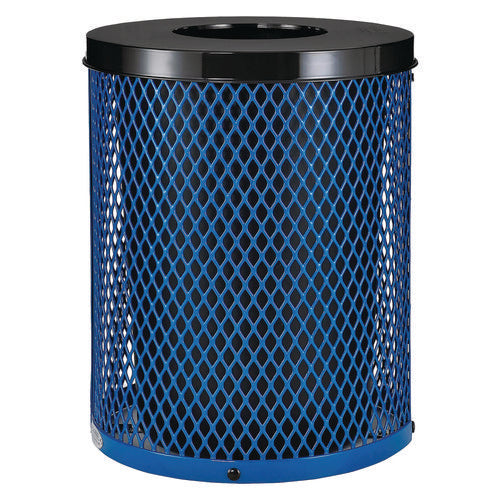 Global Industrial Outdoor Diamond Steel Trash Can 36 Gal Blue MPN ...
