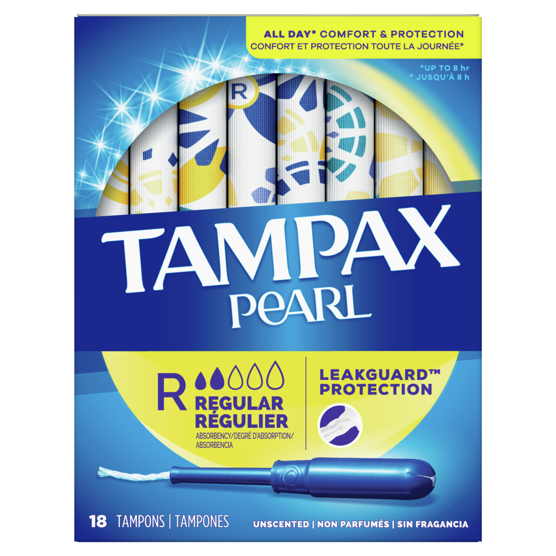Tampax Pearl Tampons Regular/Normal-18 Count-3/Box-4/Case MPN ...