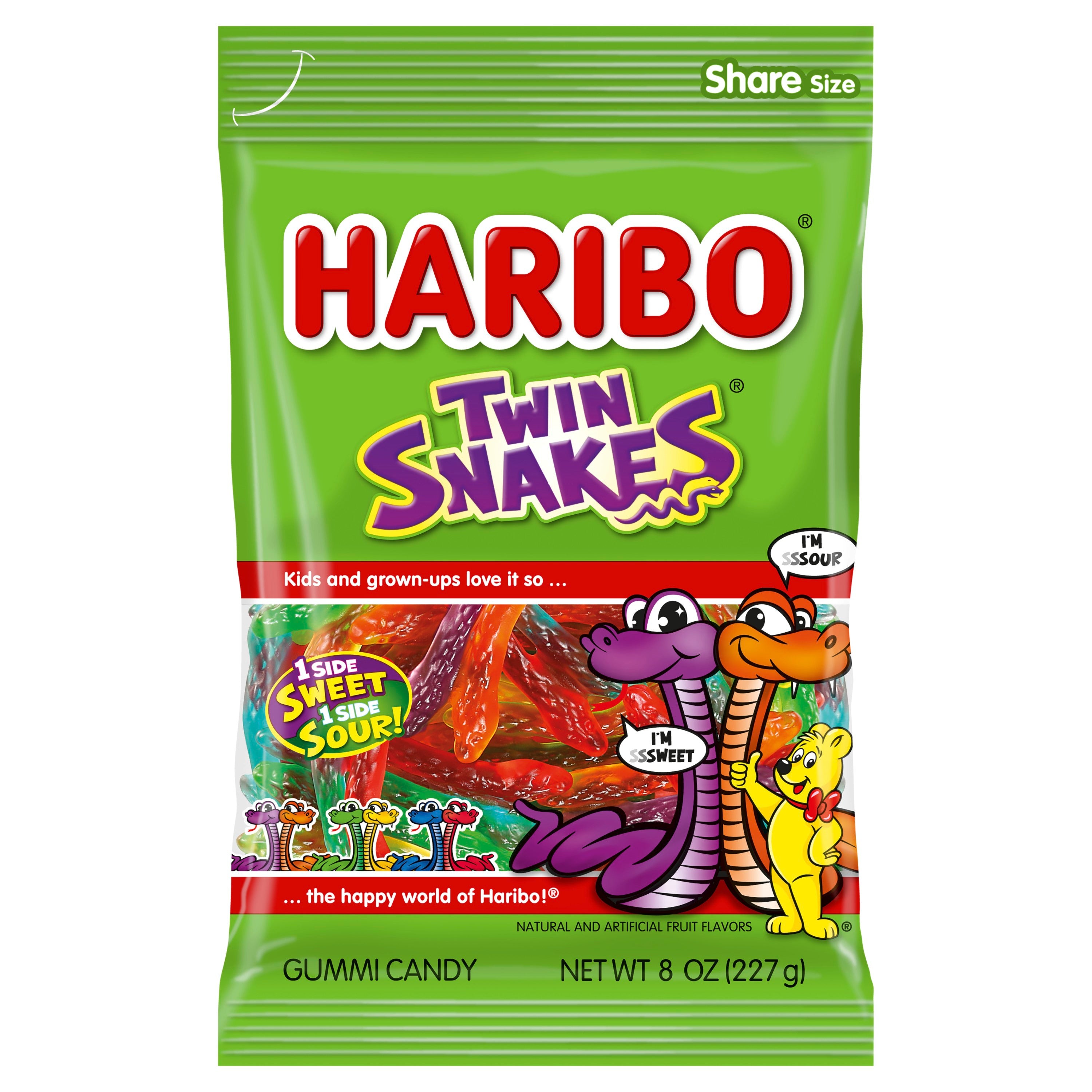 Haribo Twin Snakes Gummy Candy-8 oz.-10/Case MPN# 10029435 – Round Eye ...