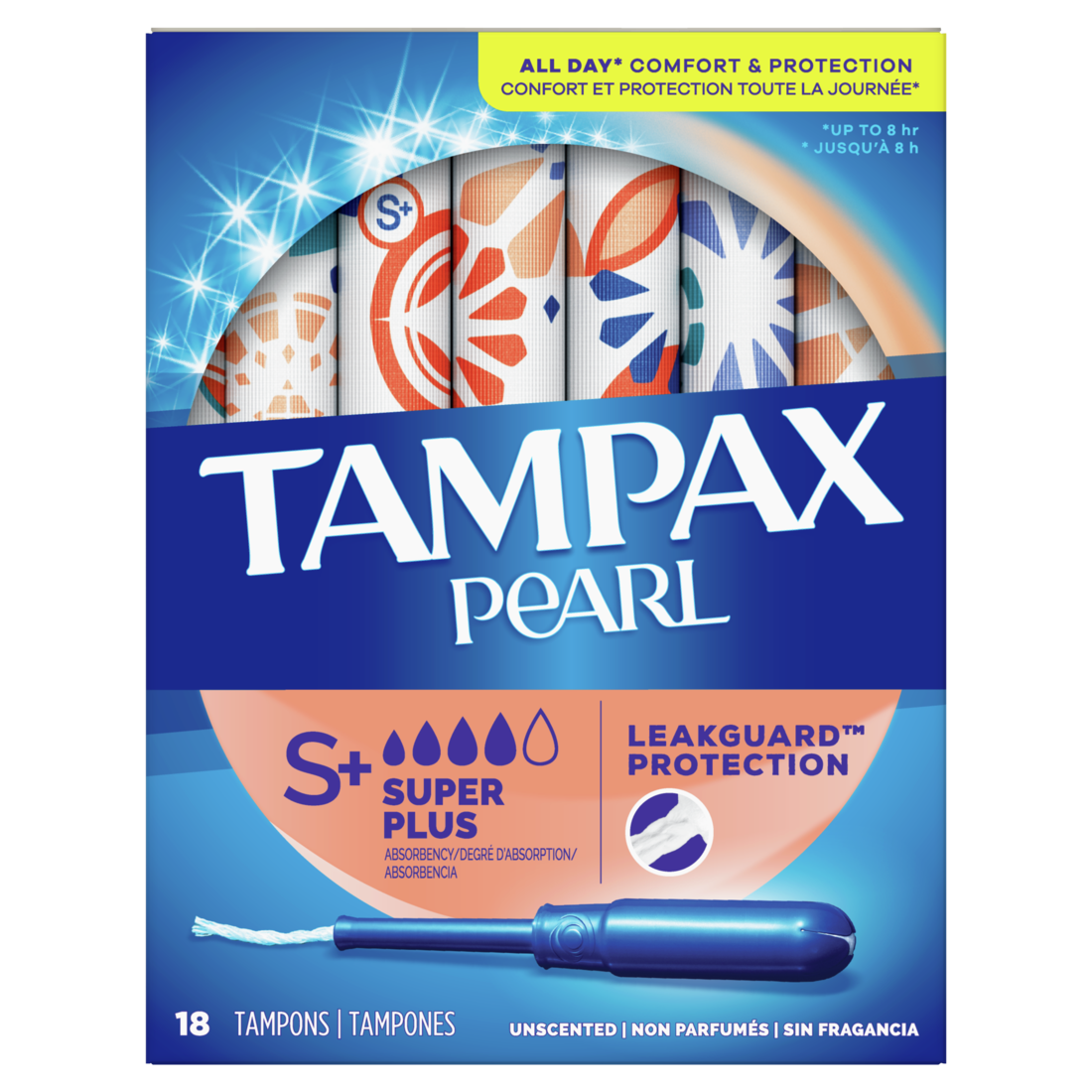 Tampax Pearl Tampons Super Plus-18 Count-3/Box-4/Case MPN ...
