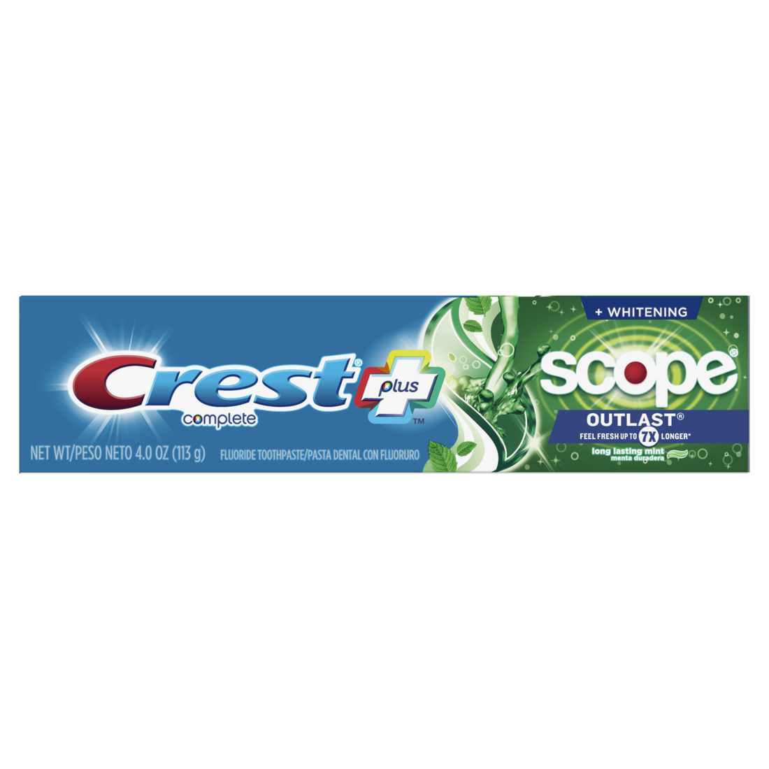Crest Toothpaste Whitening & Scope Outlast-4 oz.-12/Box-2/Case MPN ...