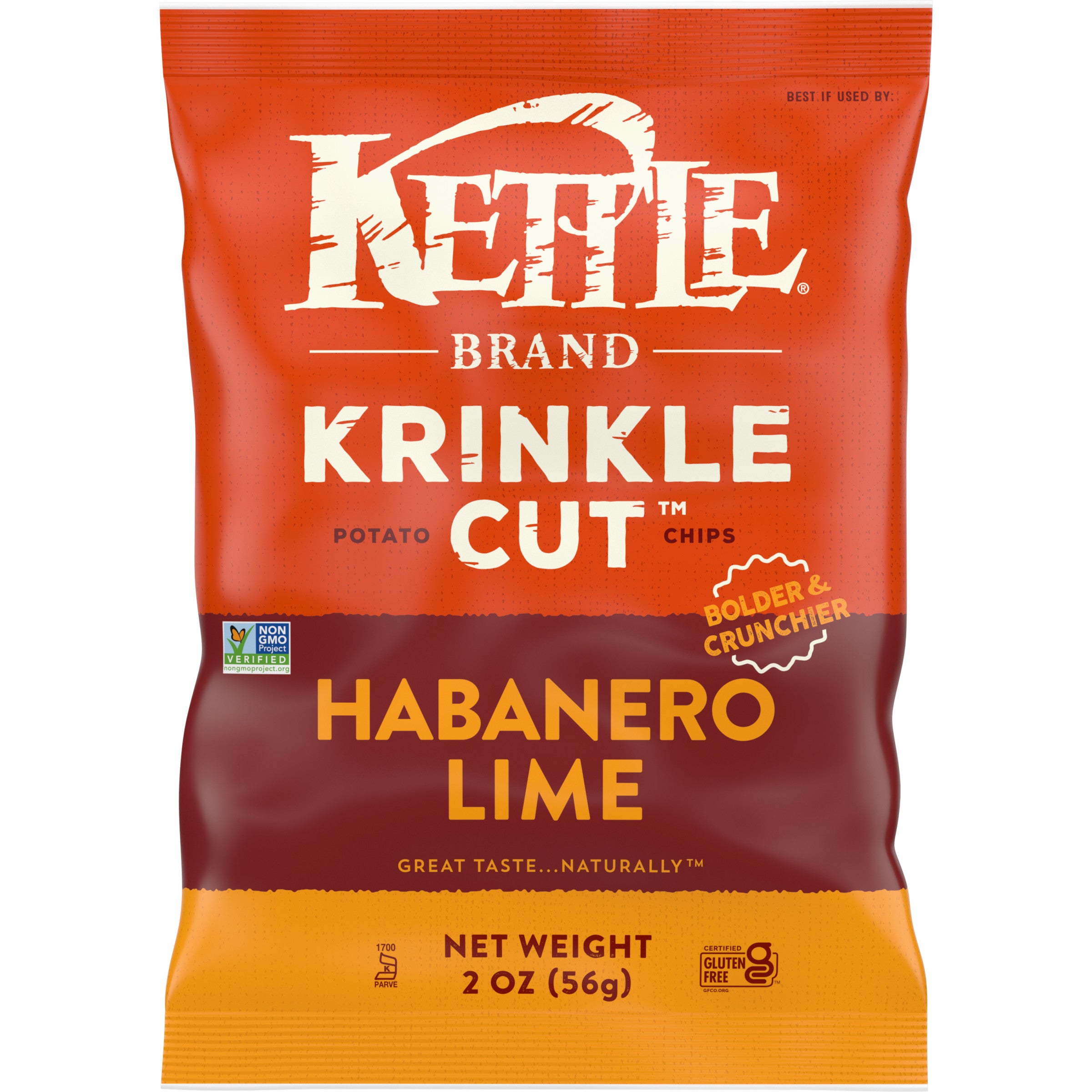 Kettle Foods Potato Chips-Krinkle Cut-Habanero Lime Kettle Chips-Snack ...