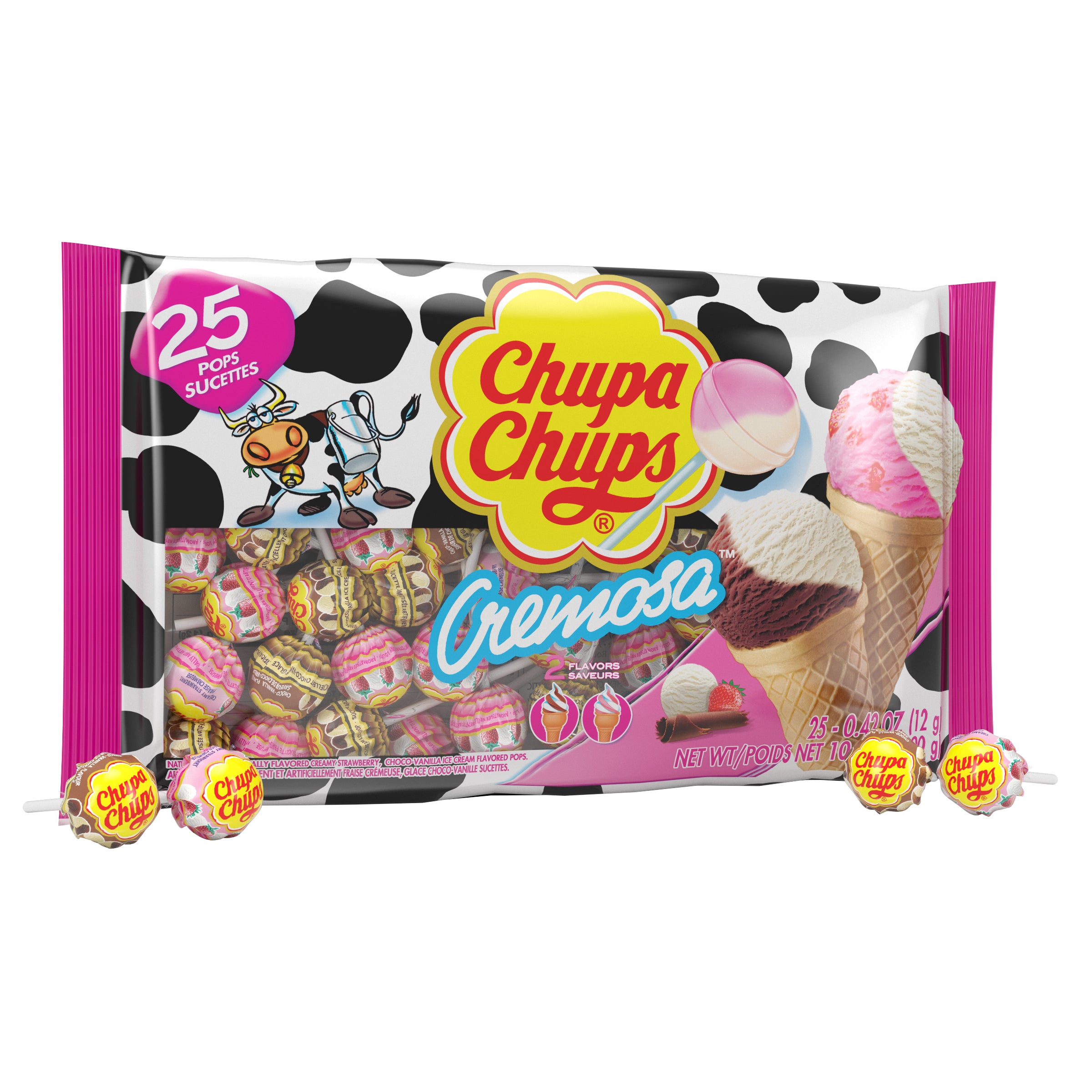 Chupa Chups Cremosa Lollipops-25 Piece-1/Box-12/Case MPN# 61174 – Round ...