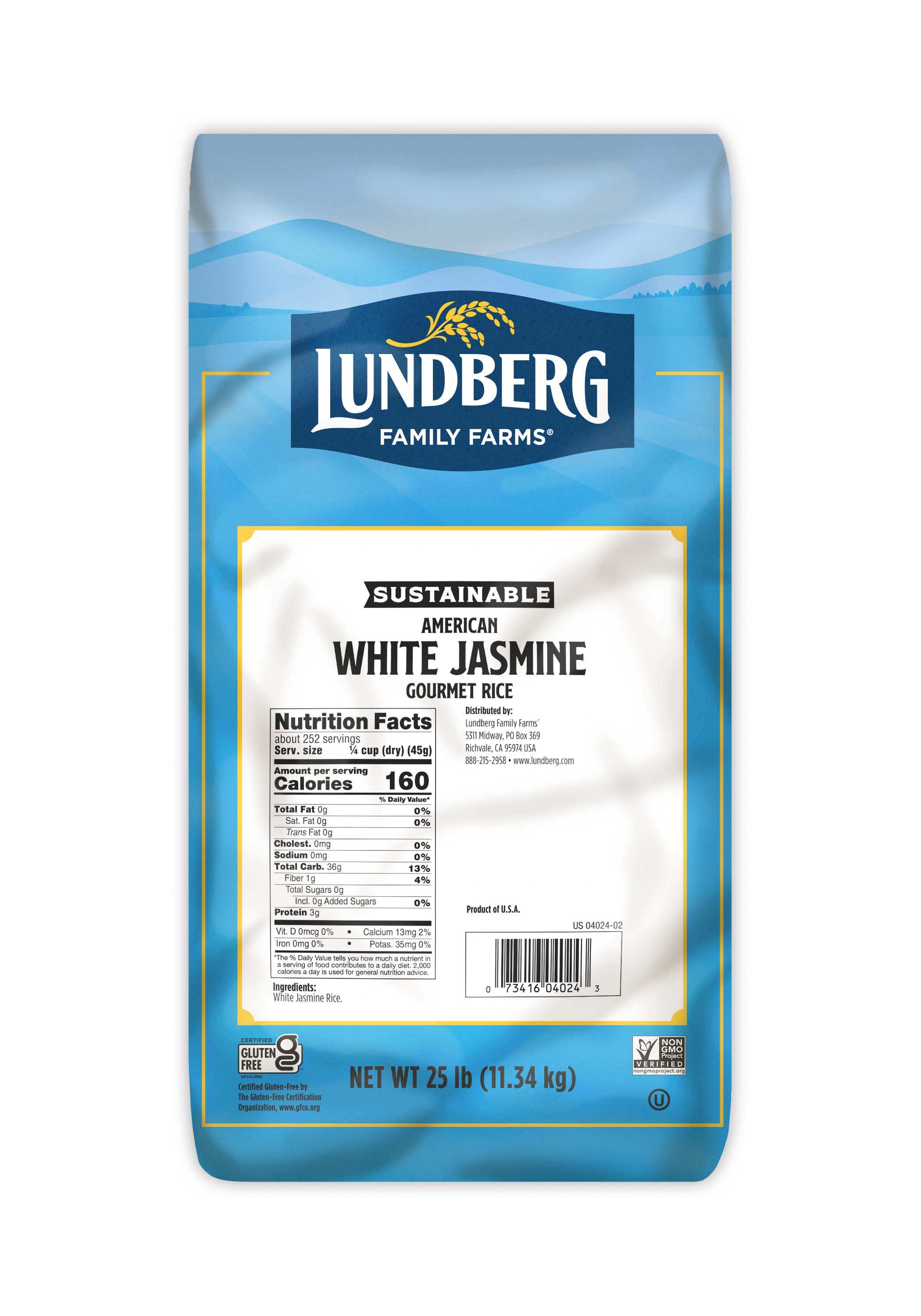 Lundberg Family Farms Eco-Farmed Jasmine American Rice-25 lbs. MPN ...