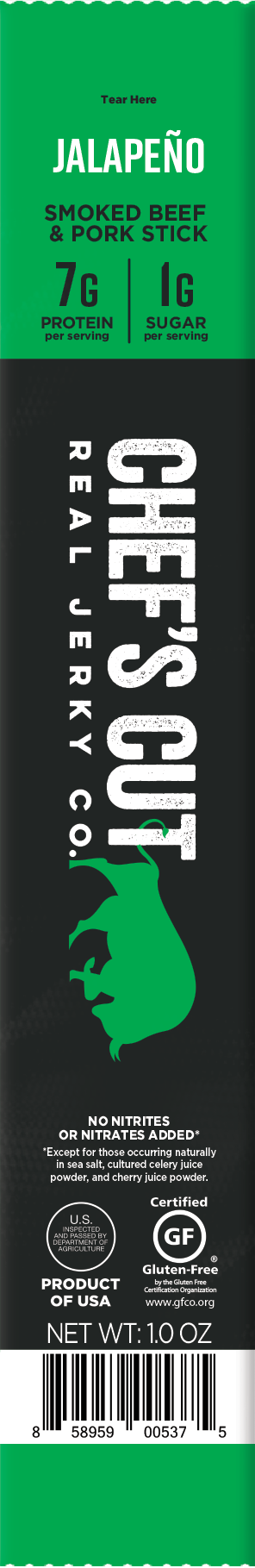 Chef's Cut Real Jerky Co. Pork & Beef Jalapeno Real Snack Sticks-1 oz ...
