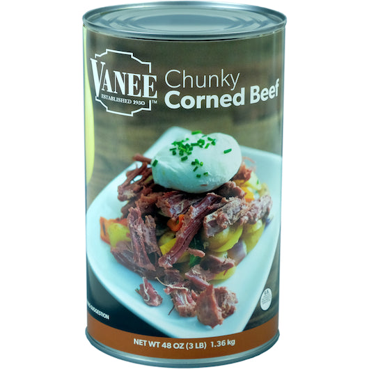 Vanee Chunky Corned Beef-48 oz.-6/Case MPN# 656BW-VAN – Round Eye Supply