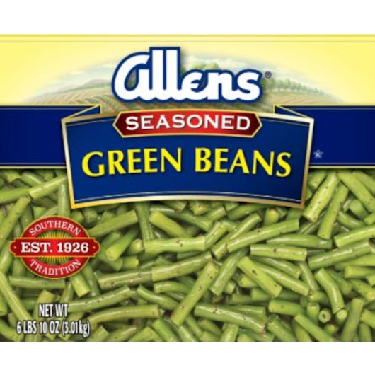 Allen Green Bean Seasoned Cut Canned-106 oz.-6/Case | Allen's Canned ...