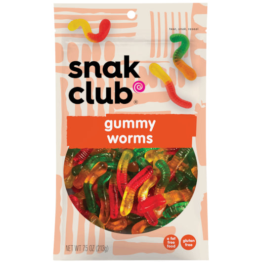Snak Club Century Snacks Gummy Worms Gummy Candy-0.465 lb.-6/Case MPN ...