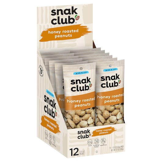 Snak Club Century Snacks Honey Roasted Peanuts-0.11 lb.-12/Box-12/Case ...