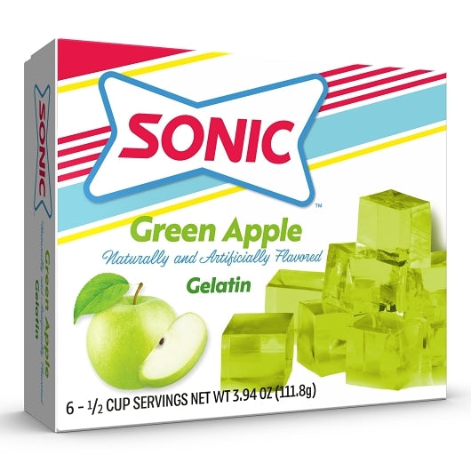 Sonic Green Apple Flavored Gelatin Mix-3.94 oz.-12/Case MPN# 01552 ...
