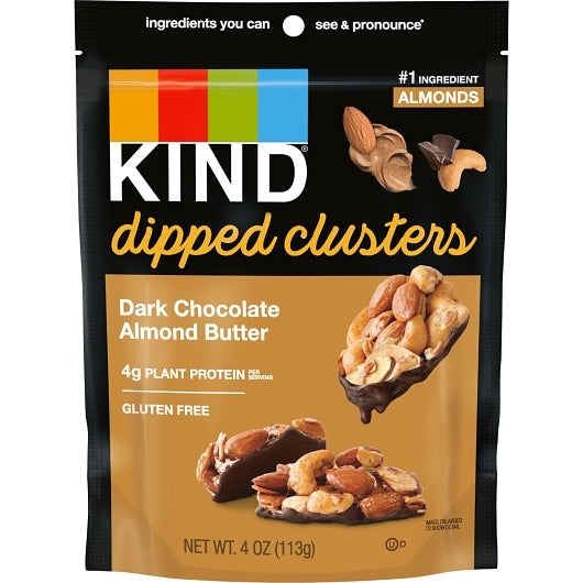 Kind Snacks Dipped Clusters Dark Chocolate Almond Butter-4 oz.-8/Case ...