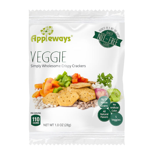 Appleways Whole Grain Veggie Crackers Individually Wrapped-1 oz.-108 ...