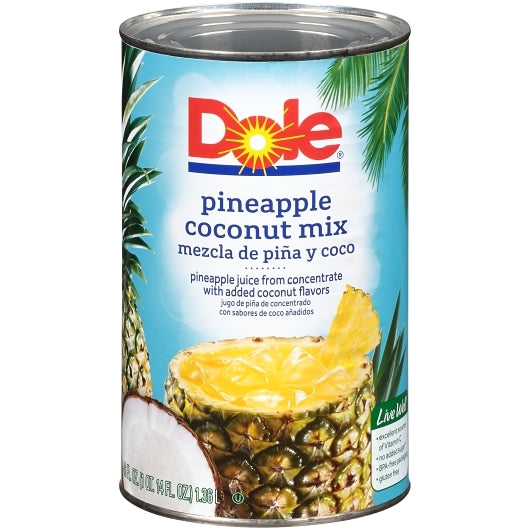 Dole Pineapple Coconut Mix-46 oz.-12/Case MPN# 00811 – Round Eye Supply