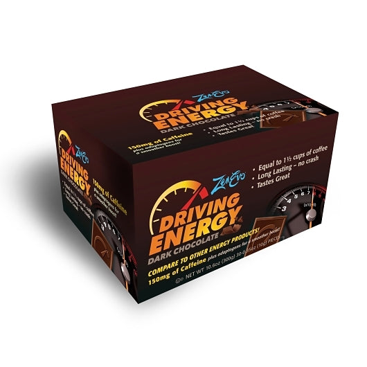 Zenevo Driving Energy Dark Chocolate-0.35 oz.-30/Box-20/Case MPN# 50103 ...
