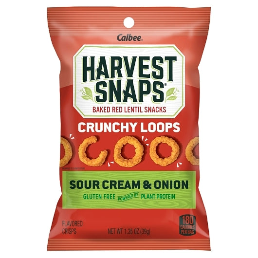 Harvest Snaps Crunchy Loops Sour Cream & Onion Caddy-1.35 oz.-8/Case ...
