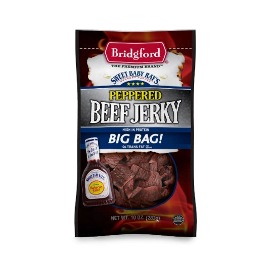Bridgford Sweet Baby Ray's Peppered Beef Jerky-10 oz.-8/Case ...