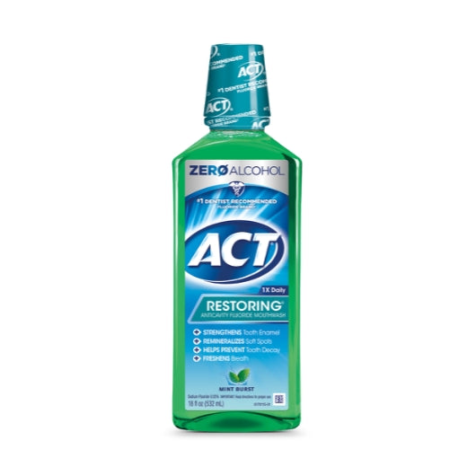 Act Restoring Mint Burst Mouthwash oz.-18 fl oz.-6/Box-4/Case | Chattem ...