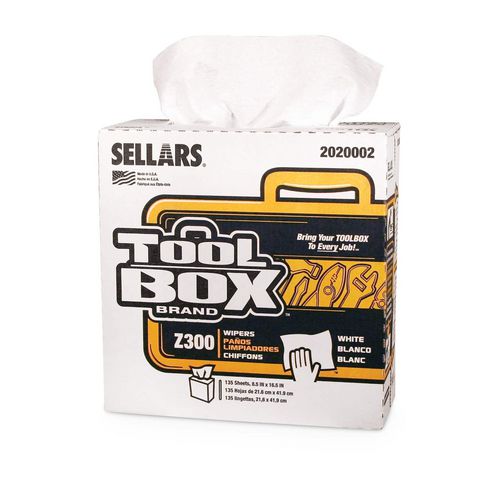 TOOLBOX Z300 Pop-up Wipers 1-ply 8.5x16.5 White 8/Case MPN ...