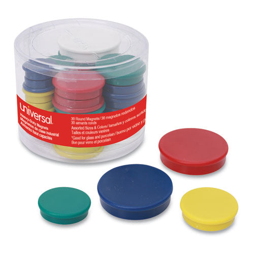 Universal® High-intensity Assorted Magnets, Circles, Assorted Colors, 0 ...