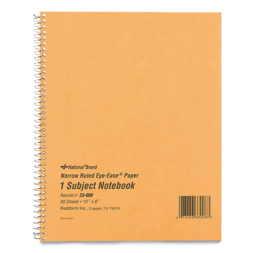 National® Single-subject Wirebound Notebooks, 1 Subject, Narrow Rule ...