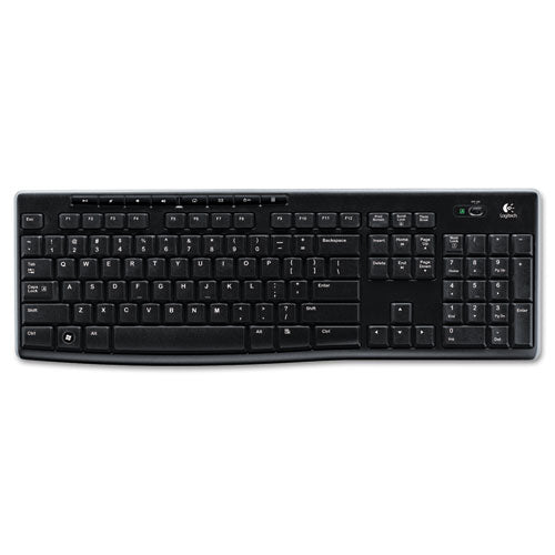 Logitech® K270 Wireless Keyboard, Usb Unifying Receiver, Black | Round ...