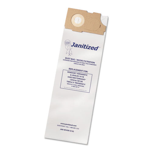 Janitized® Vacuum Filter Bags Designed To Fit Windsor Versamatic, 100 ...