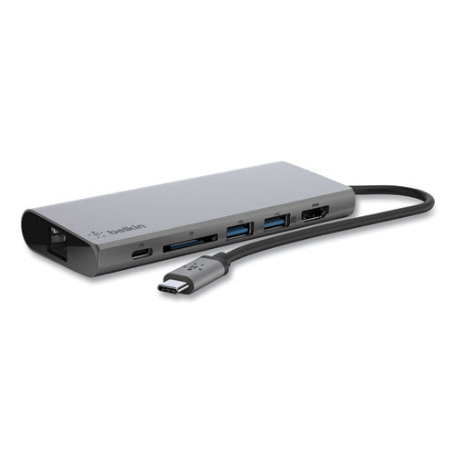 Belkin® Usb-c Multimedia Hub, 6 Ports, Space Gray | Round Eye Supply