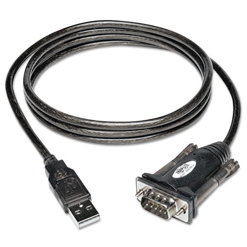 Tripp Lite Usb-a To Serial Adapter Cable, 5 Ft, Black | Round Eye Supply