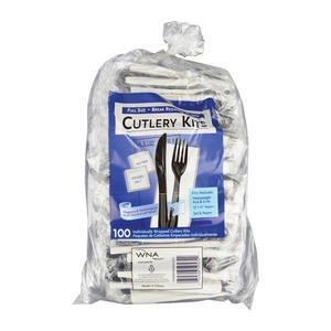 WNA Cutlery Kit with Salt and Pepper 4/100/ct. | Round Eye Supply