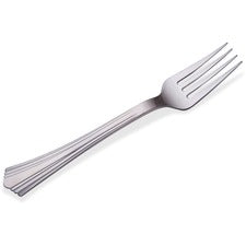 WNA Heavyweight Plastic Forks, Reflections Design, Silver, 600/carton ...